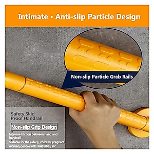 Grab Rails Bathroom Grab Rails 304 Stainless Steel Shower Handle Anti-Slip Bathtub with Safety Luminous Circles Handrail ?For Elderly Disabled Toilet Seniors Kitchen,Black,40cm ( Color : Dolphin Waves