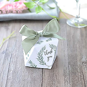 Diamond Shape Green Forest Style Candy Boxes Wedding Favors Bomboniere Paper Party Chocolate Gift B Box 50pcs