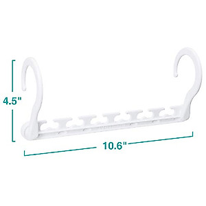 HOUSE DAY Sturdy Plastic Space Saving Hangers Cascading Hanger Organizer Pack of 12 Closet Space Saver Multifunctional Hangers for Heavy Clothes (White)