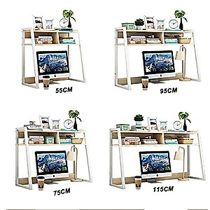 SMSJ-YJ Desktop Bookshelf 2-Tier Storage Shelf Desktop Organizer Home Space Saving Classic Desk Bookshelf Office Storage Rack Desktop Organizer (Size : L95CMW32CMH65CM)