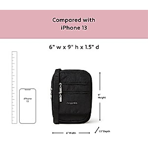 Baggallini womens Rfid Journey Crossbody cross body handbags, Black/Sand, One Size US