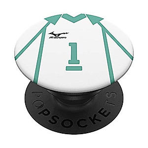 #1 Teal Blue Castle Team Jersey Volleyball Anime Fly Banner PopSockets Grip and Stand for Phones and Tablets