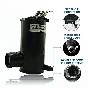 81514-232316B Windshield Washer Pump w/Grommet - Washer Motor Compatible with Honda, Acura - Replaces OEM #: 38512-SC4-673, TR11602, 177132, 8-6720, 38512SDAA01