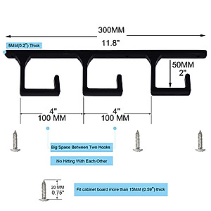 YYST Under Cabinet Mug Hanger Mug Holder Cup Holder Hanger Organizer Racks for Coffee Mugs, Tea Cups (2)