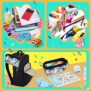 TYNGZEH Pencil Case Zipper Pouch,Makeup bag Travel Cosmetic Bag Small,Easy Grip Handle,Cosmetic Bag With Handle,With Smooth Zipper,Durable Lightweight,Applicable To Office And School