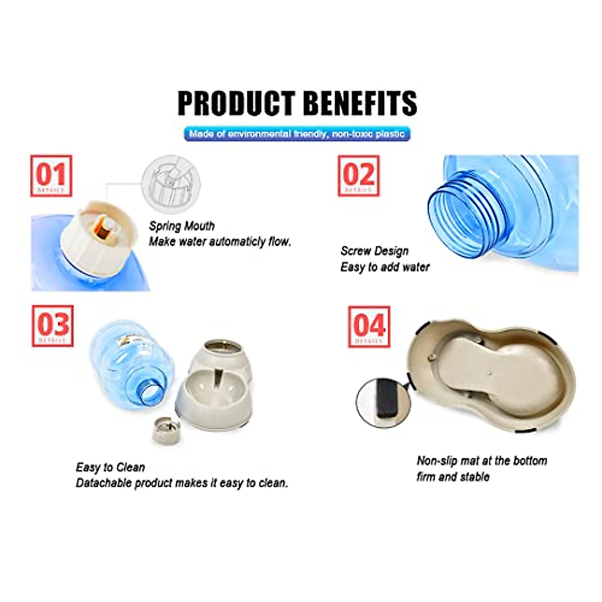 Pet Feeding Solution Automatic Cat & Dog Cafe Feeder and Water Dispenser in Set with Food Scoop - Ito Rocky 6-Meal Automatic Food Dispenser for Small/Middle Puppy and Kitten