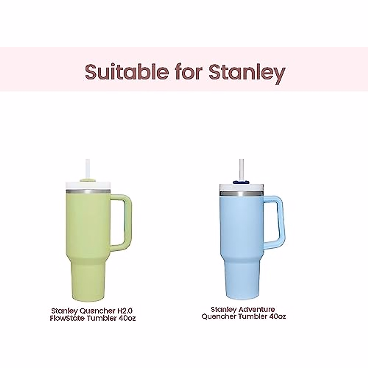 Thxbag Silicone Boot for Stanley Cup 40oz Quencher, Rose Boot Sleeve Cover Fit with Stanley H2.0 and Quencher Adventure Tumbler Accessories (40 oz, Rose Quartz)