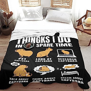 Capybara Blanket Gift for Girls Boys-40"x50" Super Soft Flannel Throws Blankets Birthday Christmas Decor for Couch Bed Sofa