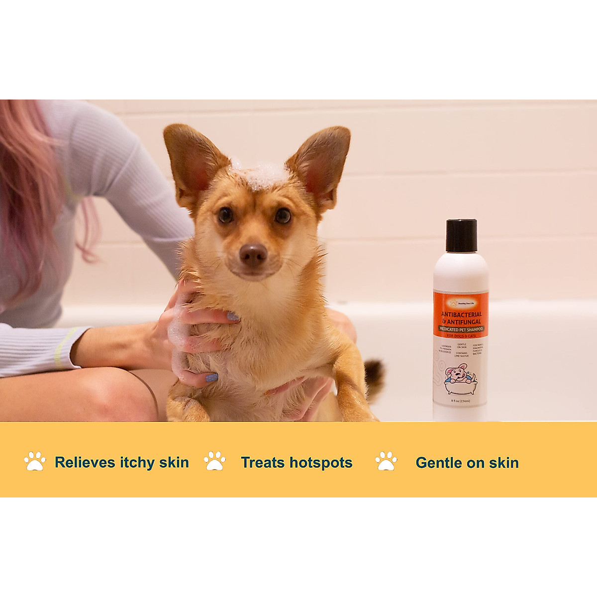 Healthy Paw Life Classic's Lime Sulfur Pet Shampoo - Pet Care and Veterinary Solution for Itchy and Dry Skin - Safe for Dog, Cat, Puppy, Kitten, Horse
