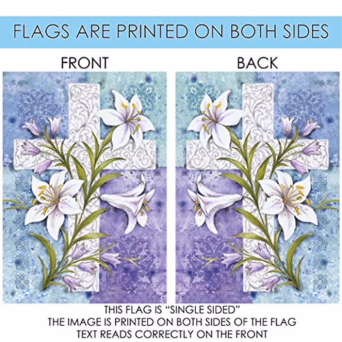 Toland Home Garden 112586 Easter Lilies Easter Flag 12x18 Inch Double Sided Easter Garden Flag for Outdoor House religious Flag Yard Decoration