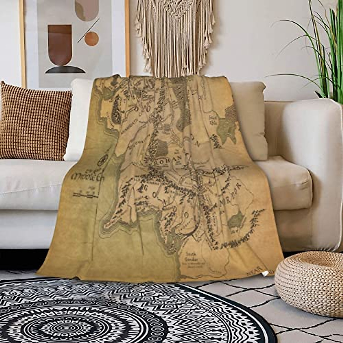 Fleece Blanket Lord of The-Rings Blankets Warm Cosy Throw Blanket for Sofa and Bed Super Soft and Lightweight Blanket for All Seasons, 50 x 40 inches