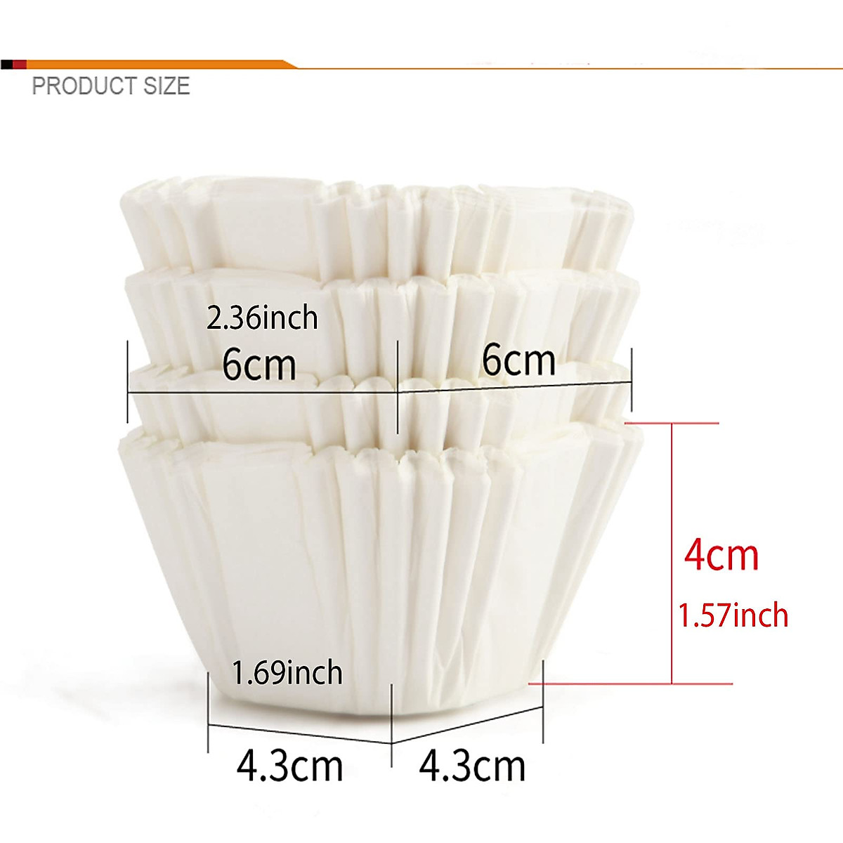 CHEFMADE Square Cupcake Liners - 300 Count, Non-Stick White Paper Liners for Baking Candy and Cupcakes, Food-Grade Standard Size Square Baking Cups