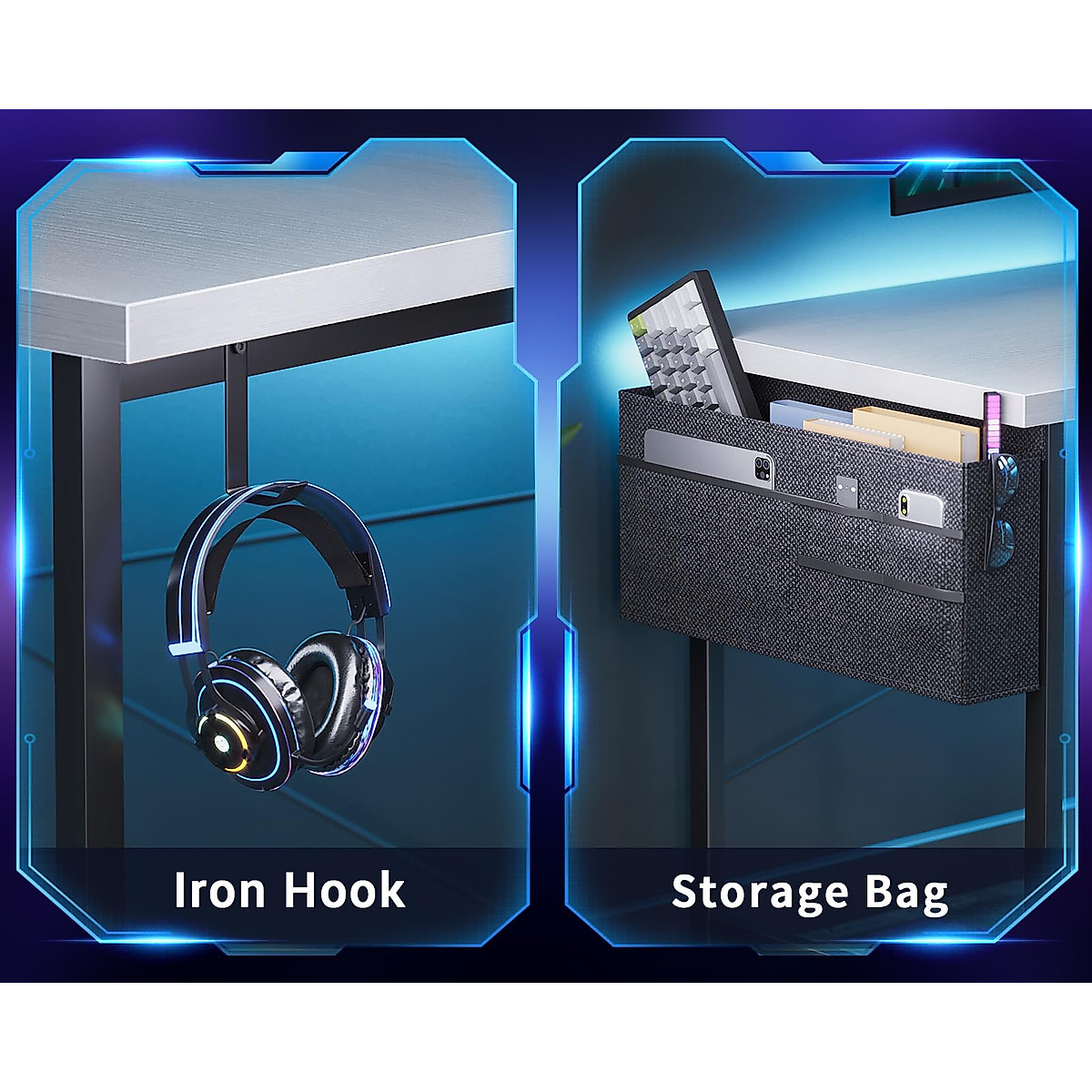 ODK L Shaped Desk, 66" Computer Corner Desk, Gaming Desk, Home Office Writing Desk with Monitor Shelf, Space-Saving Workstation Desk, Modern Simple Wooden Desk, Easy to Assemble, White