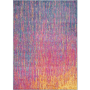Nourison Passion Abstract Multicolor 3'9" x 5'9" Area -Rug, Easy -Cleaning, Non Shedding, Bed Room, Living Room, Dining Room, Kitchen (4x6)