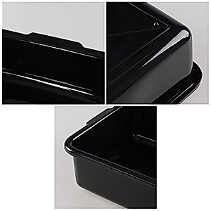 Jekiyo 4 Pack Black Small Commercial Bus Tub Box, 8 Liter Plastic Bus Tray