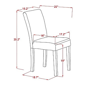 East West Furniture DLAB3-OAK-04 3Pc Round 42" Dining Room Table With Two 9-Inch Drop Leaves And 2 Parson Chair With Oak Leg And Linen Fabric Light Fawn, 3 Pieces