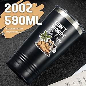 Capybara Gifts, Don't Worry Be Capy, Capybara Themed Gifts for Girls, Women, Capybara Lovers, Onebttle Stainless Steel Tumbler 20OZ Black