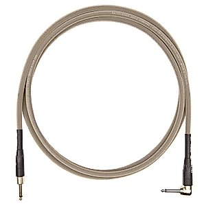 Rattlesnake Cable - 15 Foot Standard Dirty Tweed Guitar Instrument Cable Straight to Right Angle 1/4-Inch plugs