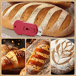 Quald Magnetic Bread Lame Dough Scoring Tool - Professional Sourdough scoring tool for Sourdough Bread baking & Bread Making Tools (Red)