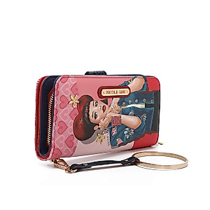 PRT6700 NICOLE LEE FASHION PRINT WRISTLET WALLET w/BRACELET STRAP~DAISY TAKES LOVE