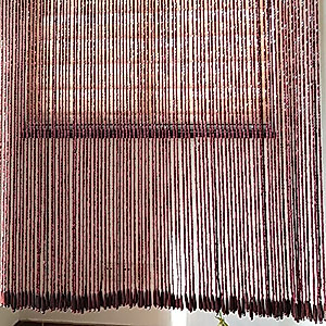 LEOSXA Bamboo Beaded Curtain Natural,Wood Beaded Door Beads,Doorway Curtain Room Divider,String Bead Curtain Fly Screen Doors Cutain,Fly Screen Curtain,for Partition,Customizable (130 str