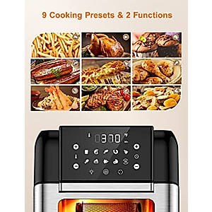 Innsky 10.6 Quart Air Fryer Oven with Rotisserie & Dehydrator, 【Patent & Safety Certs】10-in-1 Air Fryers Toaster Oven Combo, Airfryer Countertop Oven, 6 Accessories, 32+ Recipes, ETL Certified, 1500W