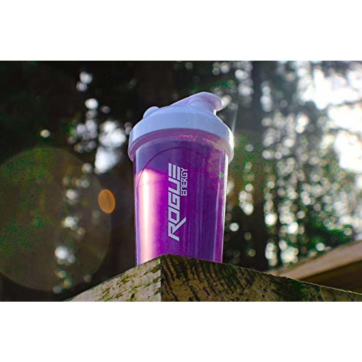 Rogue Energy Shaker Bottle | 16-Ounce, 500ml, BPA Free, Dishwasher Safe, Clear and White (Showcase Edition)