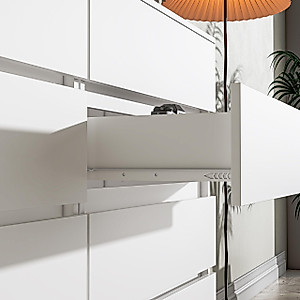 5 Drawer Dresser, White Dresser for Bedroom Wooden Tall Closet Drawers, Modern Nightstand with Drawers Clothing Organizer Cabinet for Nursery, Living Room,Hallway, 27.6 in, Top and Chest