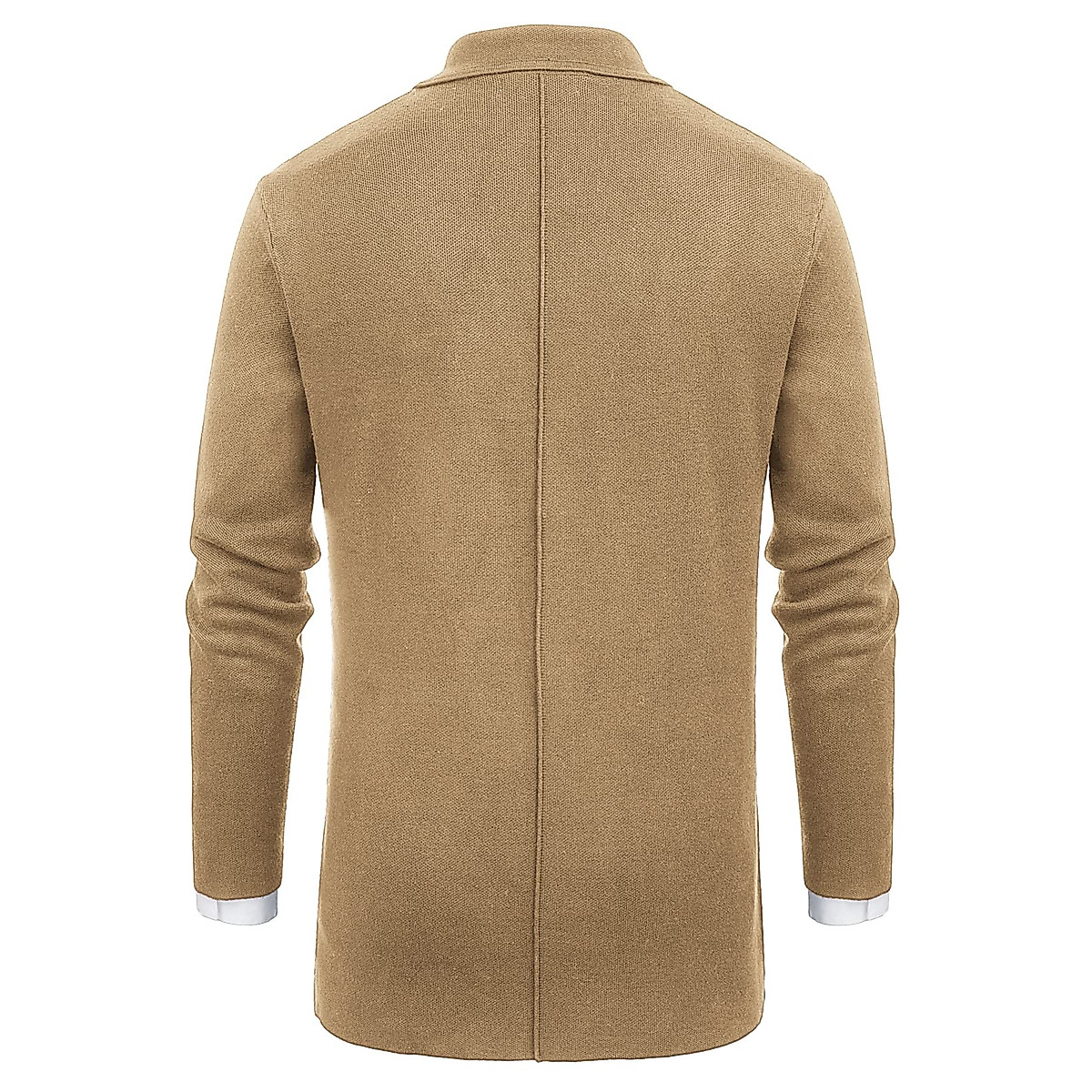 Men Cardigan Sweaters Jacket Stylish Regular Fit Notch Lapel Knit Blazer Sport Coat Business Work Blazer Camel XL