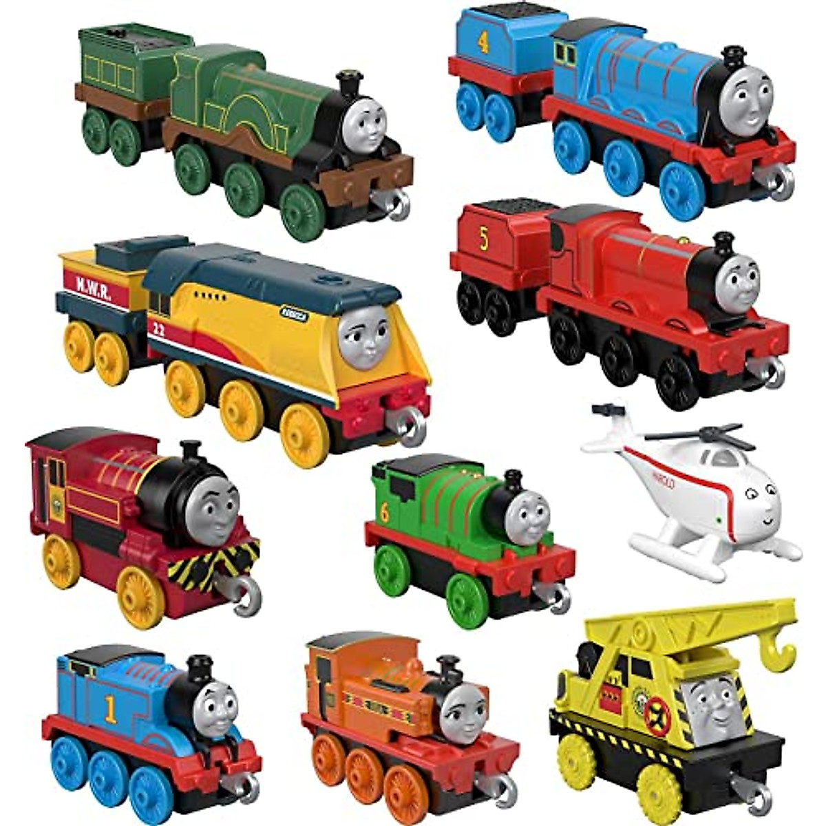 Thomas & Friends Diecast Toy Trains Sodor Steamies Set of 10 Push-Along Engines & Vehicles for Preschool Pretend Play Kids Ages 3+ Years