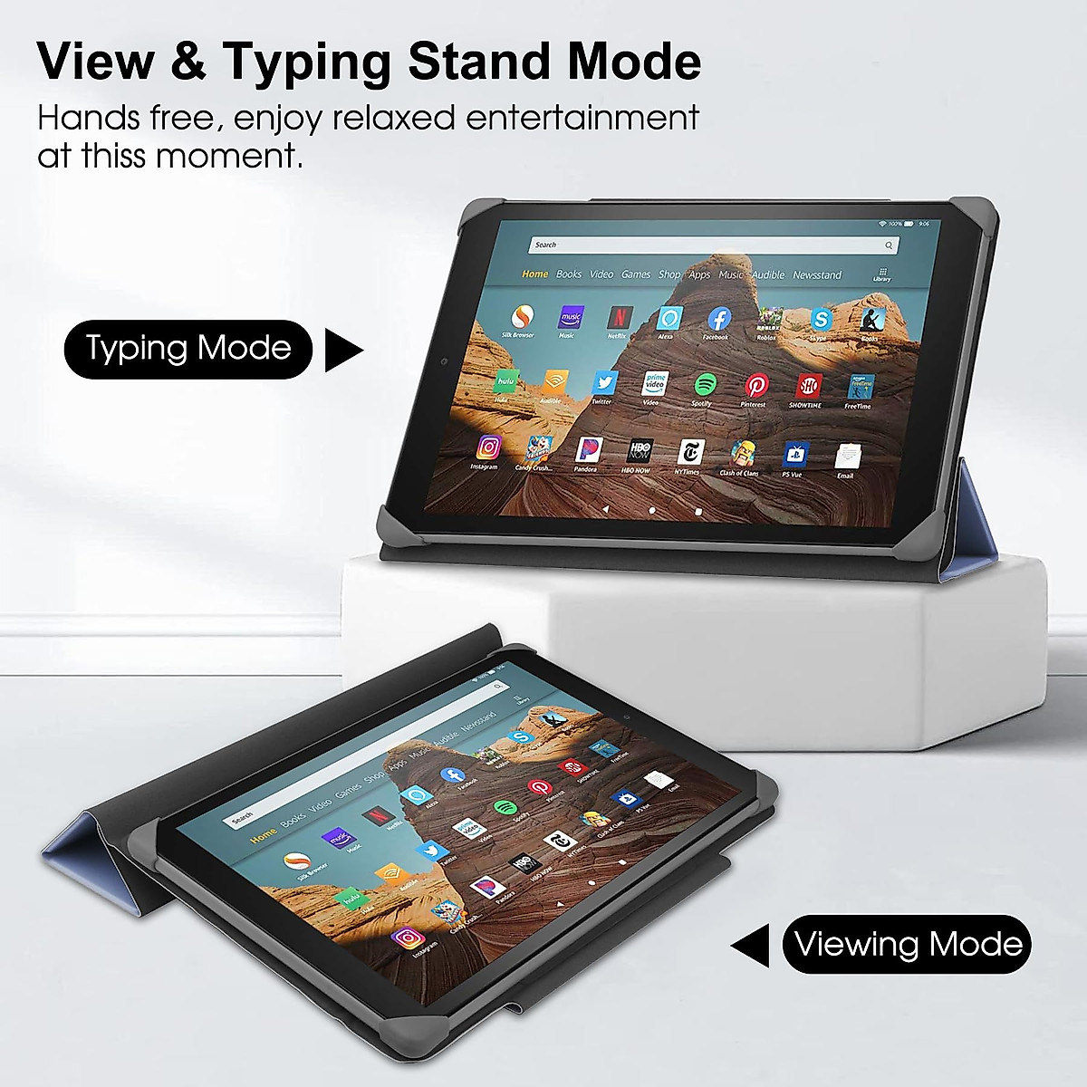 HoYiXi Universal Case for 10.1 inch Tablet,Protective Tablet Cover for 9 inch, Foldable Stand Folio Tablet Case for and More 9"-10.1" inch Tablet -Black