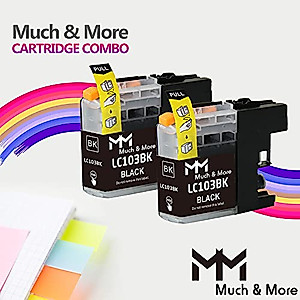 MM MUCH & MORE Compatible Ink Cartridge Replacement for Brother LC-103XL LC103XL LC103 XL LC103BK High Yield for DCP-J4110DW DCP-J152W MFC-J285DW MFC-J870DW MFC-J245 MFC-J4310DW Printer(Black, 2-Pack)