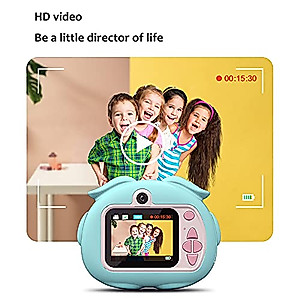 Niaviben Digital Camera for Kid's Cute Cartoon 1080p HD Mini Front and Rear Dual Camera Children's Digital Camera Blue