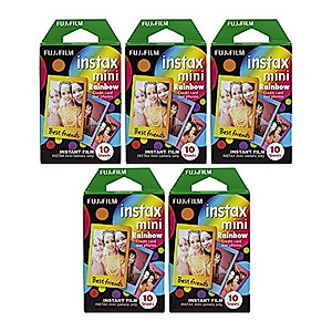 Fujifilm Instax Mini Instant Rainbow Film 50 Sheets