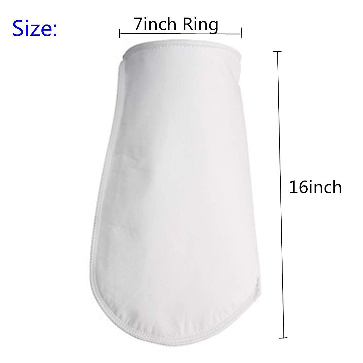 Felt Liquid Filter Socks Bag 1 Micron 7 Inch Ring by 16 Inch Long Industrial Filter Bags - 1Pack (1 Micron 7 x 16 Inch)