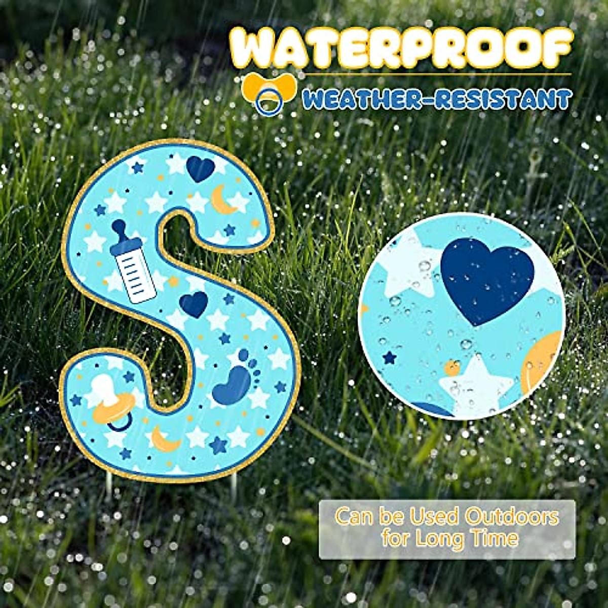 Fayavoo14Pcs ITS A BOY Yard Sign with Stakes Elephant Baby Shower Yard Sign Blue Gender Reveal Yard Sign Welcome Home Yard Sign Baby Shower Gender Reveal Party Decorations