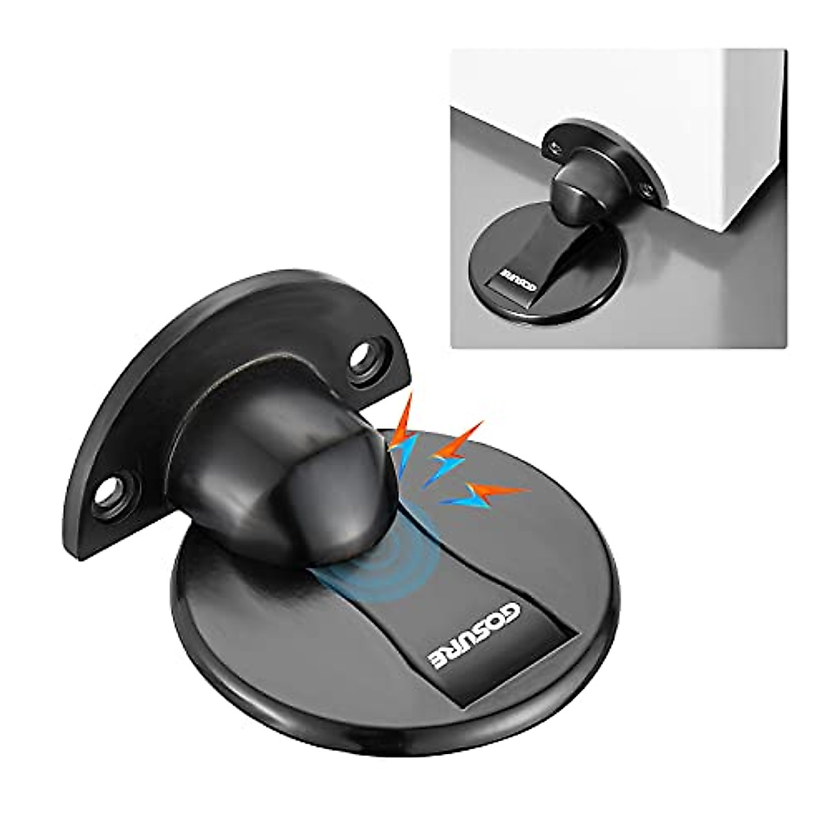 Floor Mount Magnet Door Stopper - Invisible Magnetic Door Stop, Magnets Door Stops Wall Prop Hold Open Doorstop, with 3M Adhesive No Drilling, for Home Office Bedroom Door Stop