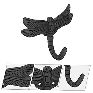 Cabilock Sturdy Iron Crafted Dragonfly Wall Hooks Multipurpose Coat and Hat Hanger Home Decor