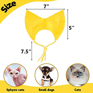 Pet Shower Cap - Waterproof Shower Caps for Sphynx Reusable Cats Ear Protection Bath Cap with Adjustable Strap Ear Covers for House Cats Small Dogs Puppy Pet Grooming Accessories (Yellow)