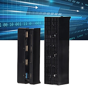 for PS4 Slim Cooling Fan with hub, Game Console Automatic Intelligent Cooling Fan & 4 Port USB Hub for PS4 Slim Gaming Console Host