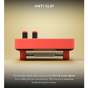 teenage engineering CA-X silicon pro-case for pocket operators with built-in battery protection and anti-slip feet (red)