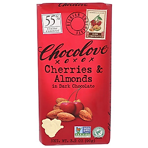 Chocolove, Chocolate Bar Dark Cherry & Almond, 3.2 oz