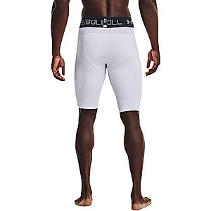 Under Armour Men's Utility Sliding Shorts 21, White (100)/Mod Gray, Large