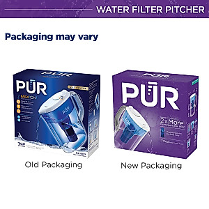 PUR Water Filter Pitcher Filtration System, 7 Cup, Clear/Blue