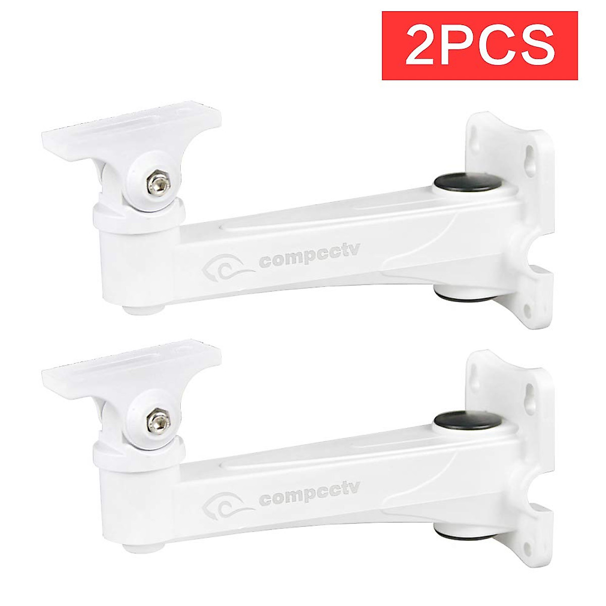 compcctv Waterproof Universal CCTV Security Camera Mounting IP Camera Bracket,ABS Indoor Outdoor Wall Ceiling Mount Holder Stand Monitor Rotary Bracket 2 Pack