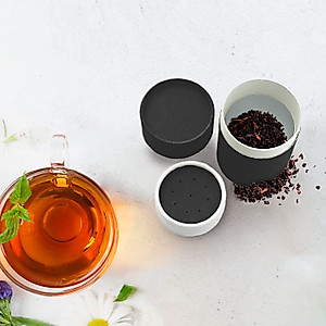 UTILE Powder Shaker Paperboard Cardboard 2 Oz Kraft Cylinder Tube with Lid – Empty Paper Sifter Containers for Storage Coffee Cosmetic Crafts (Black, 8 Pack)