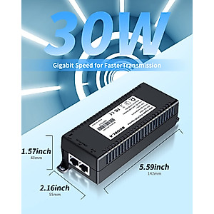 SODOLA POE Injector,30W Gigabit Power Over Ethernet PoE+ Injector Adapter | Convert Non-PoE to PoE Adapter |10/100/1000Mbps RJ-45 | 802.3 af/at | Plug & Play | up to 100 Meters (325 Feet)