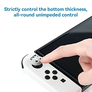 GeekShare Cute Silicone Joycon Thumb Grip Caps Kawaii Polar Animal Theme Thumbstick Caps Joystick Cover Compatible with Nintendo Switch/OLED/Switch Lite - 2Pairs/4PCS - Penguin & Seal