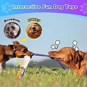 Dog Rope Toys, Nearly Indestructible Dog Rope Toys with Strong Squeak- Ideal Tug of War Interactive Dog Training Toy, Dental Cleaning Chew Toys, Dog Tug Toy for Boredom Suitable for Dogs of All Ages