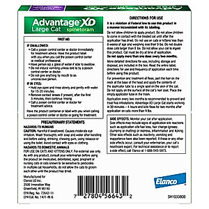 Advantage® XD NEW Flea Prevention & Treatment for Large Cats Over 9 lbs, 2 Topical Doses, 4-Month Coverage, Long Lasting